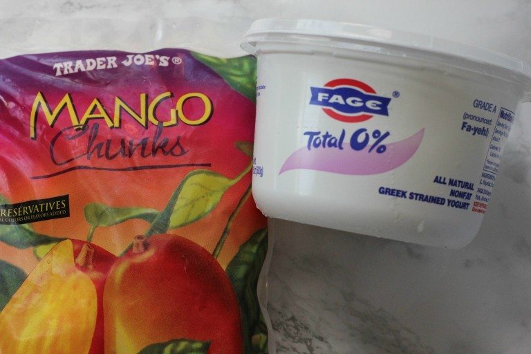 2 Ingredient Mango Frozen Yogurt - I Heart Vegetables