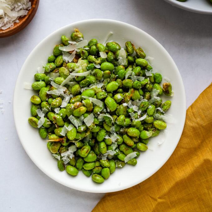 Crispy Parmesan Edamame - I Heart Vegetables