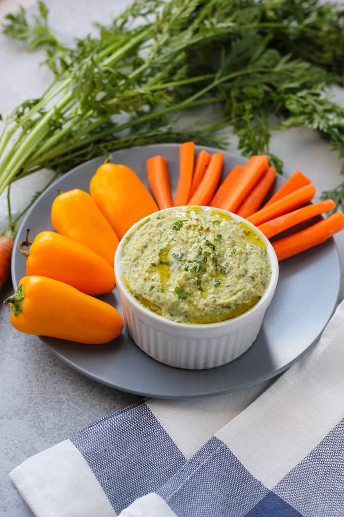 Carrot Top Hummus Recipe - I Heart Vegetables