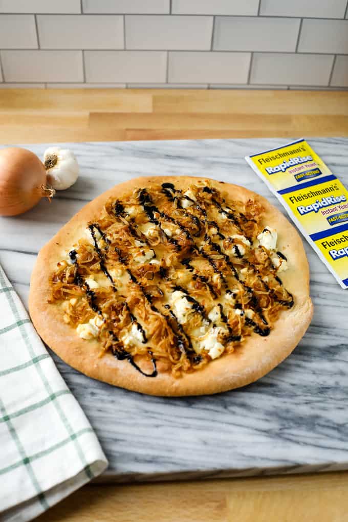 Goat Cheese Pizza with Caramelized Onions - I Heart Vegetables