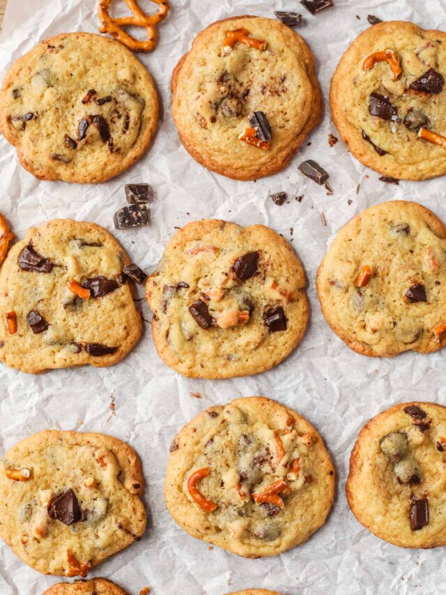 Chocolate Chip Pretzel Cookie Recipe - I Heart Vegetables