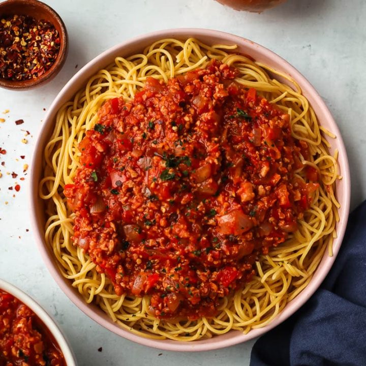 TVP Spaghetti Sauce - I Heart Vegetables