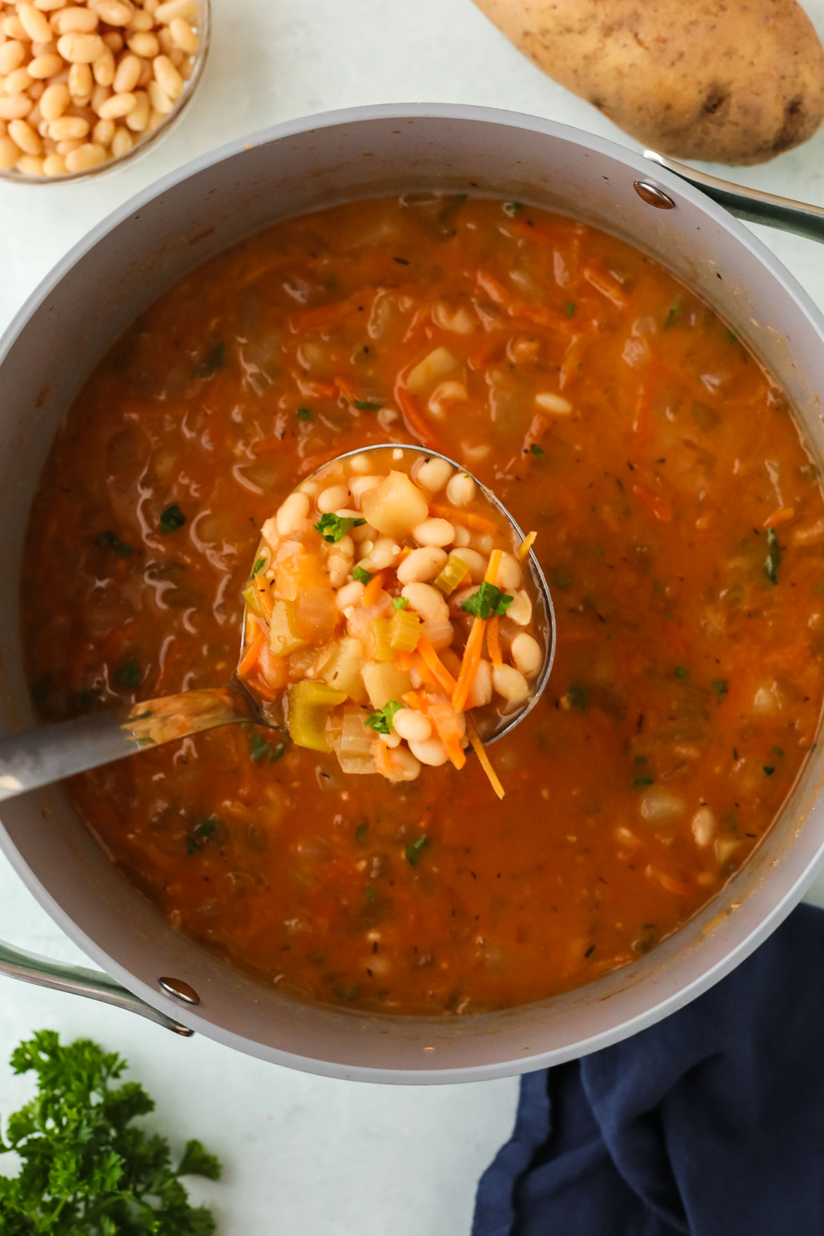 Vegan Navy Bean Soup - I Heart Vegetables