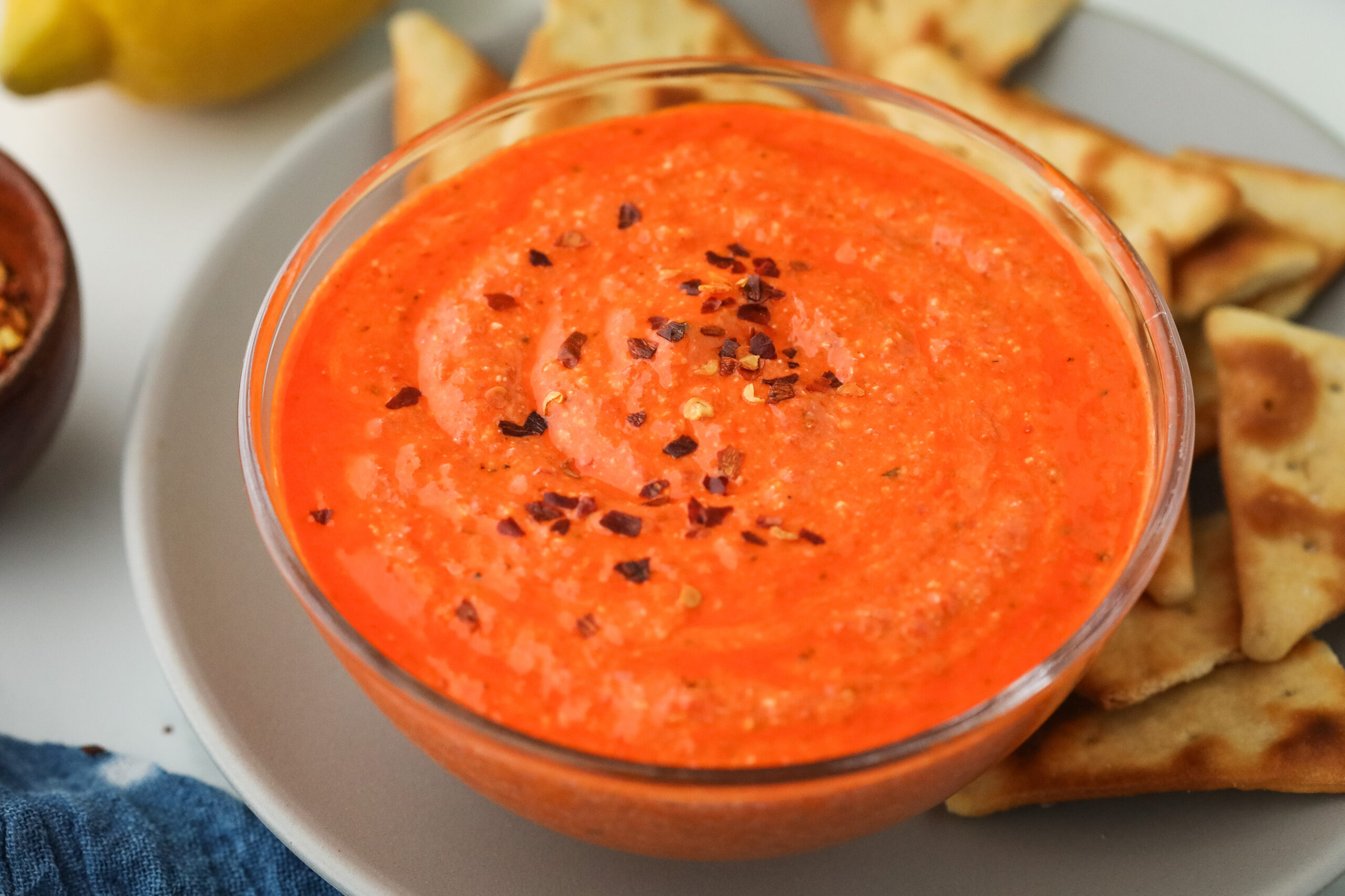 Roasted Red Pepper and Feta Dip (Htipiti) - I Heart Vegetables